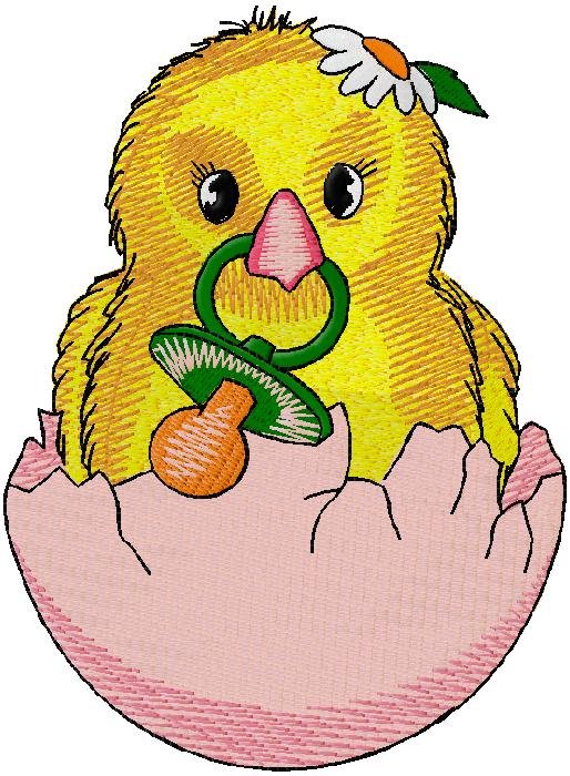 Baby chick embroidery design - embnew.com