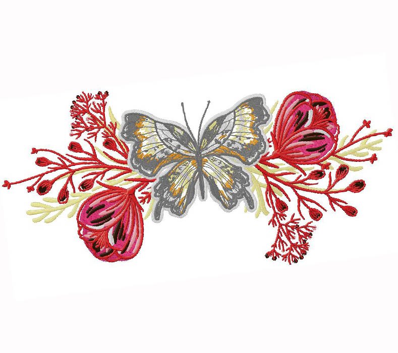 Butterfly embroidery design - embnew.com