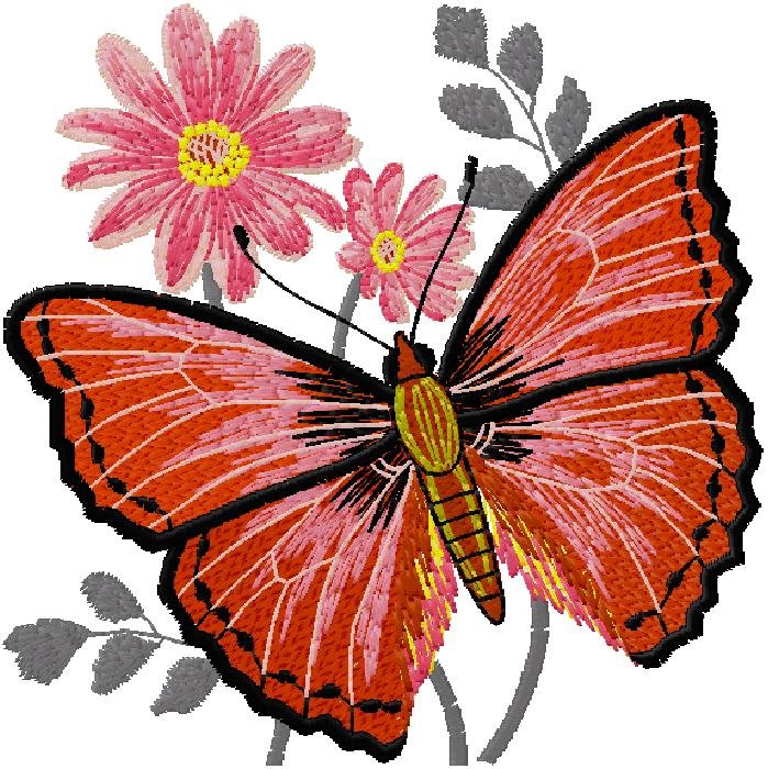 butterfly embroidery design - embnew.com