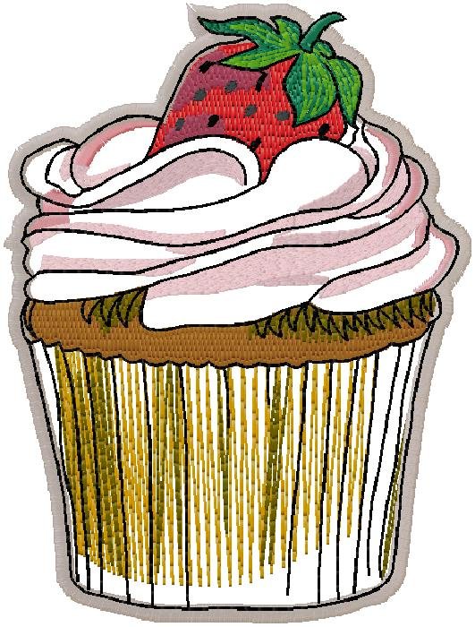 cupcake embroidery design - embnew.com