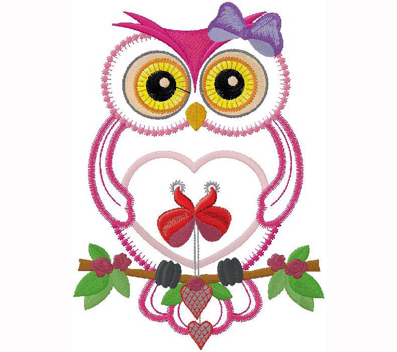 Owl machine embroidery design - embnew.com