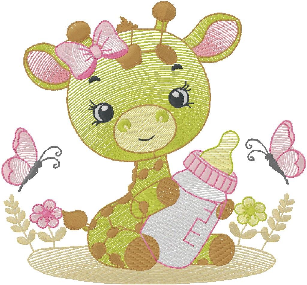 cute baby giraffe embroidery design - embnew.com