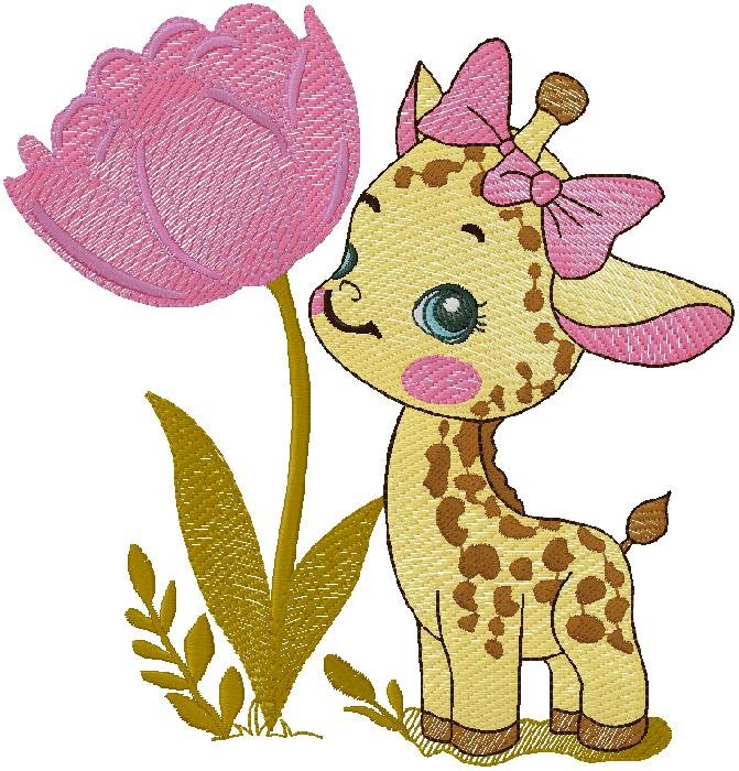 Baby Giraffe embroidery design for free download - embnew.com