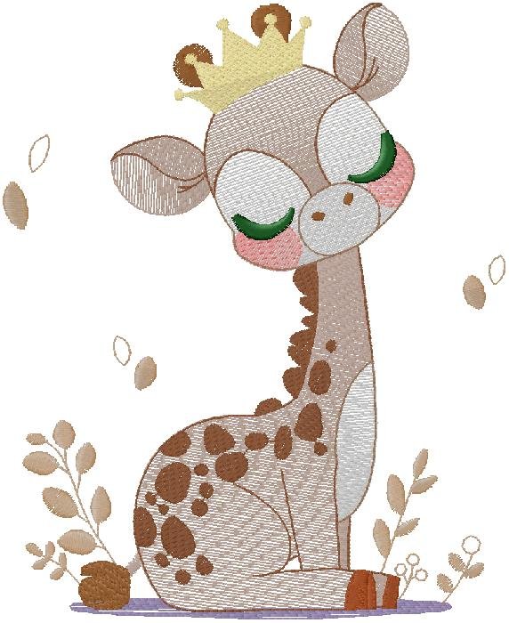 Giraffe machine embroidery design - embnew.com