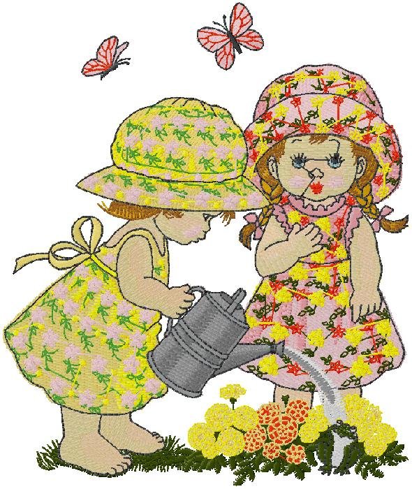 cute Girls embroidery design - embnew.com