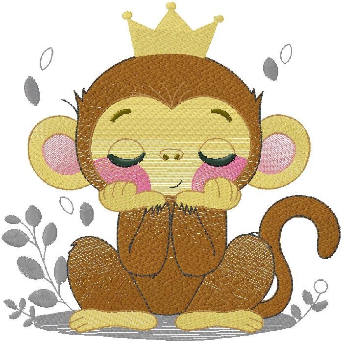 cute Monkey Embroidery Design - embnew.com