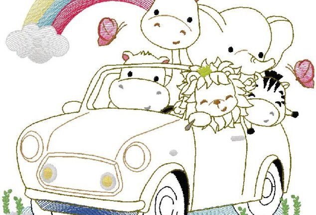 Cute Baby Mouse with Teddy Bear Embroidery Design - embnew.com